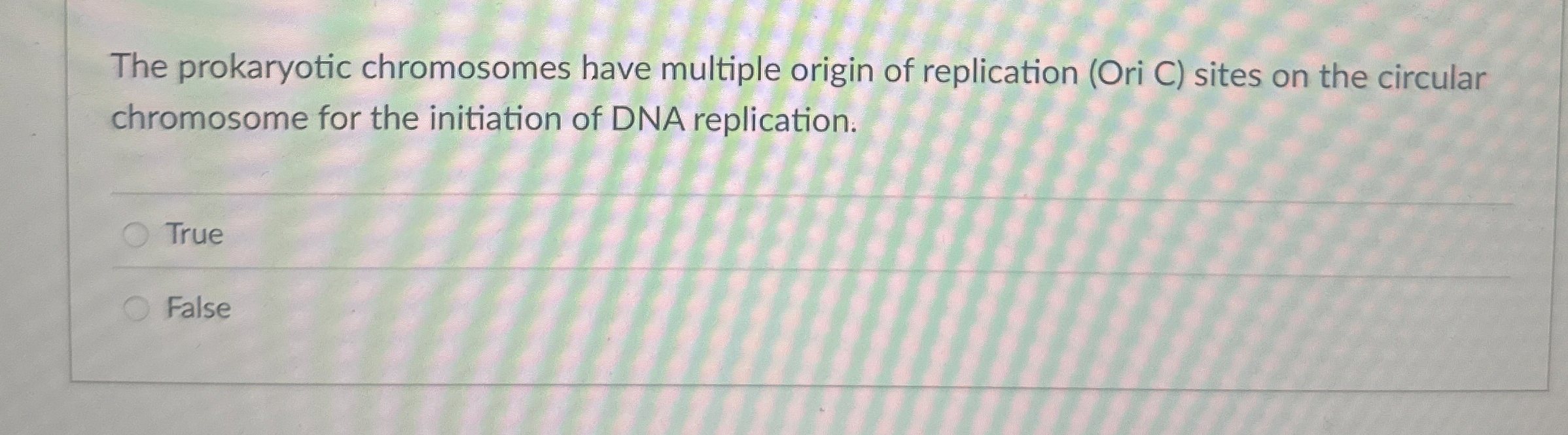 Solved The prokaryotic chromosomes have multiple origin of | Chegg.com