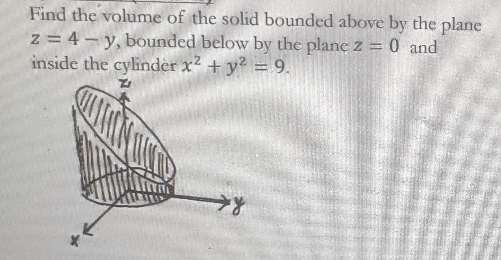 Solved Find the volume of the solid bounded above by the | Chegg.com
