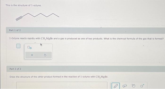 This is the structure of 1-octyne. Part 1 of 2 | Chegg.com