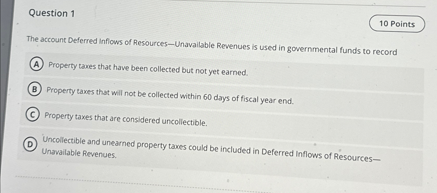 Solved Question 1The account Deferred Inflows of | Chegg.com