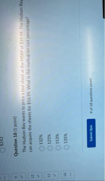 Solved Question 18 (1 point) The Hudson Bay wants to price a | Chegg.com