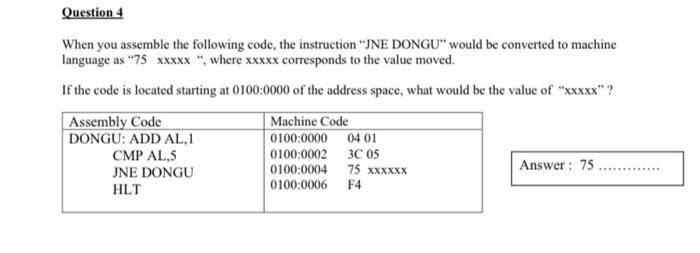 Solved When you assemble the following code, the instruction | Chegg.com