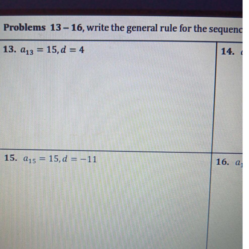 Solved Problems 13-16, ﻿write the general rule for the | Chegg.com