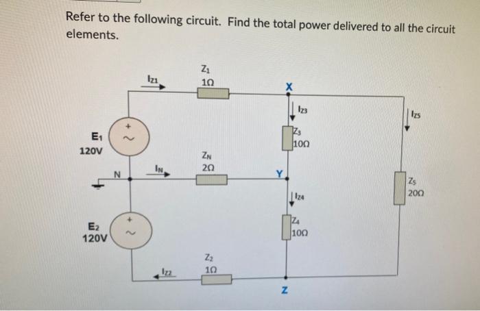 Solved Refer to the following circuit. Find the total power | Chegg.com