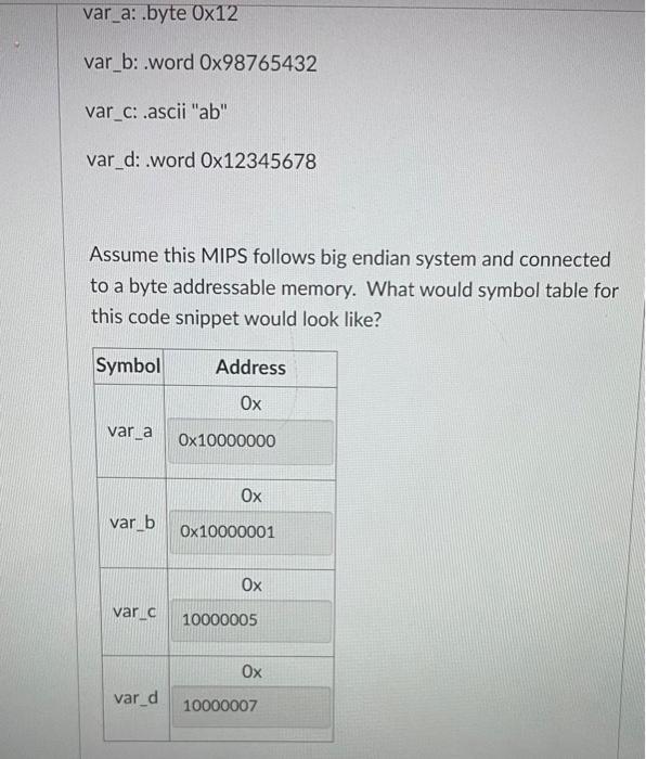 Solved Assume this MIPS follows big endian system and | Chegg.com