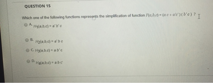 Solved QUESTION 15 Which one of the following functions | Chegg.com