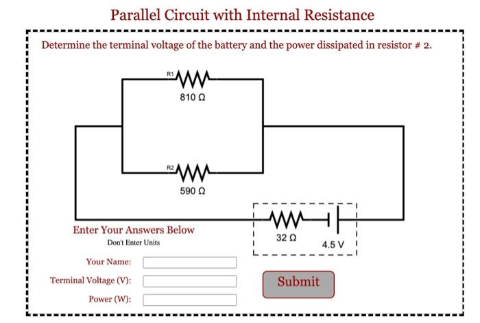 Solved Parallel Circuit with Internal Resistance Determine | Chegg.com