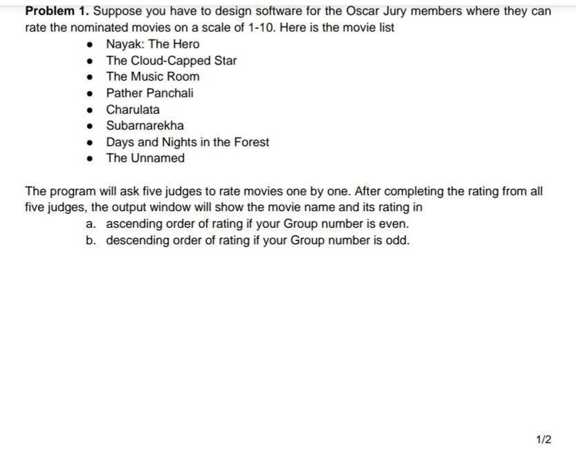 Solved Problem 1. Suppose you have to design software for | Chegg.com
