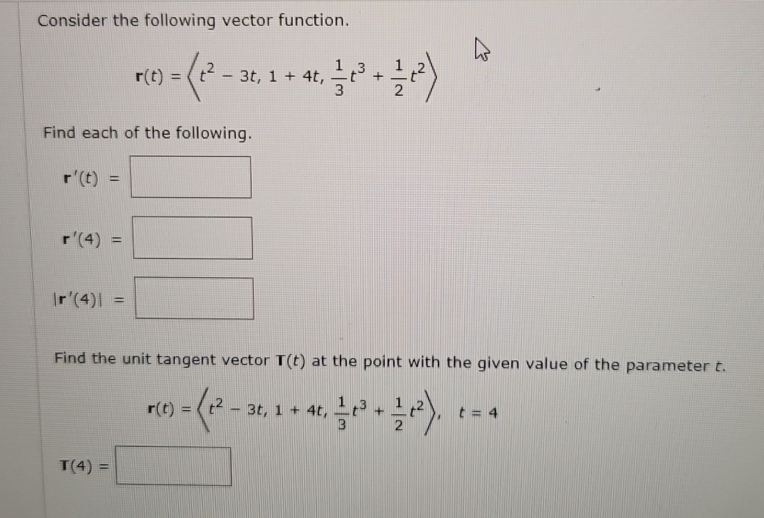 Solved Consider the following vector | Chegg.com