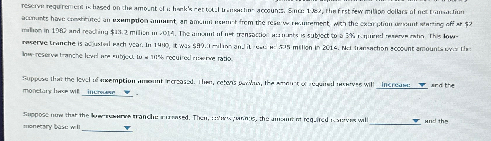 Solved reserve requirement is based on the amount of a | Chegg.com