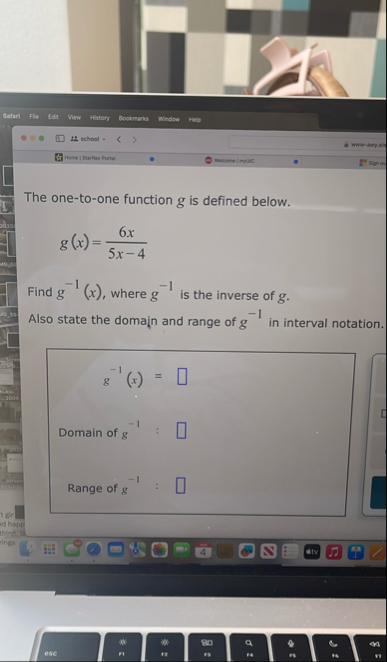 Solved The one-to-one function g ﻿is defined | Chegg.com