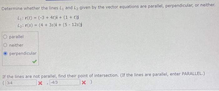 Solved Determine Whether The Lines L1 And L2 Given By The