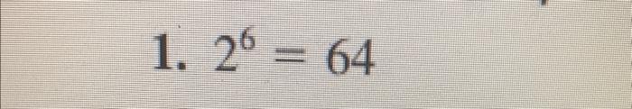 26=64 | Chegg.com