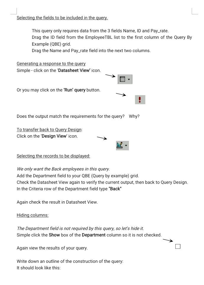 Tutorial 2: Access Queries Queries provide retrieval | Chegg.com