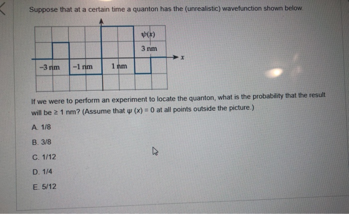 Solved Suppose That At A Certain Time A Quanton Has The