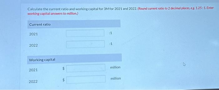 Solved Calculate the current ratio and working capital for | Chegg.com