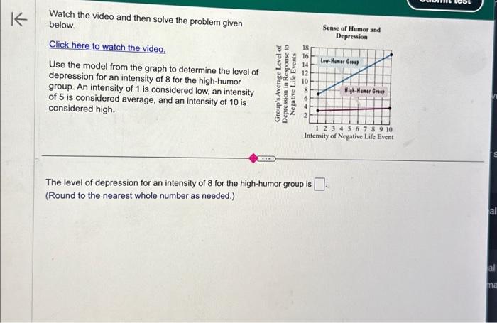 Solved Click here to watch the video. Use the model from the | Chegg.com