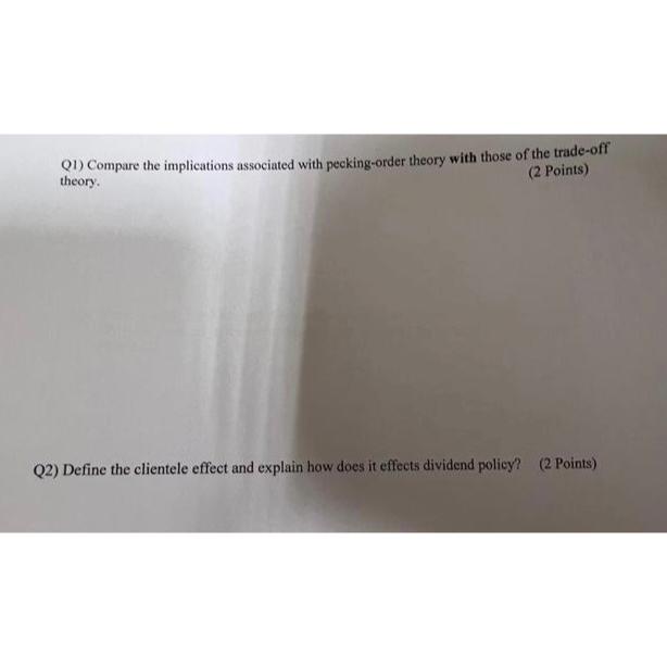 Solved Q1) ﻿Compare the implications associated with | Chegg.com