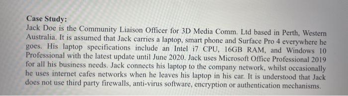 Solved Case Study: Jack Doe is the Community Liaison Officer | Chegg.com
