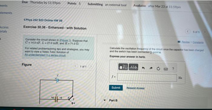 Consider the circuit shown in (Eigure 1). Suppose | Chegg.com