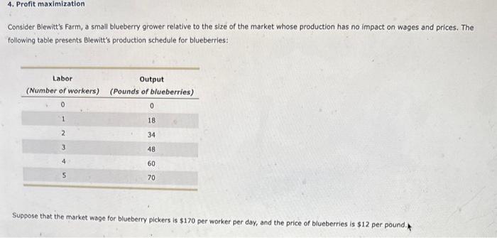 Solved Consider Blewitt's Farm, a smail blueberry grower | Chegg.com