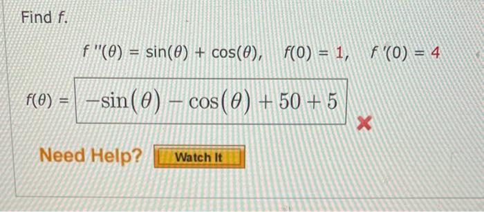 Solved Find f. | Chegg.com