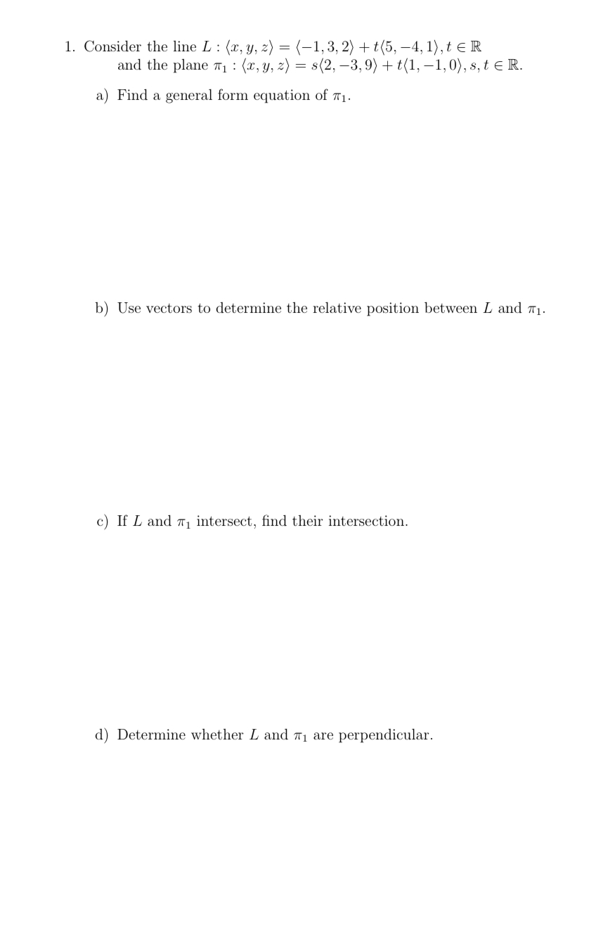 Solved Consider the line | Chegg.com