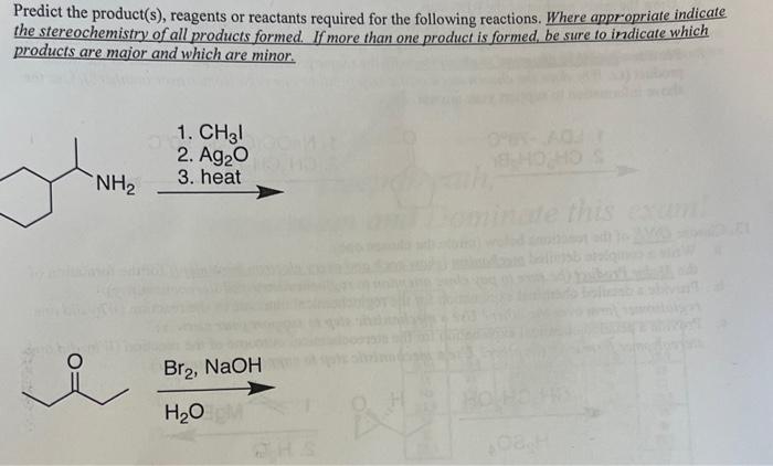 Solved Predict the product(s), reagents or reactants | Chegg.com