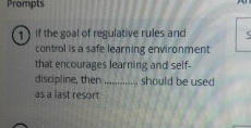 Solved Prompts(1) ﻿If the goal of regulative rules and | Chegg.com