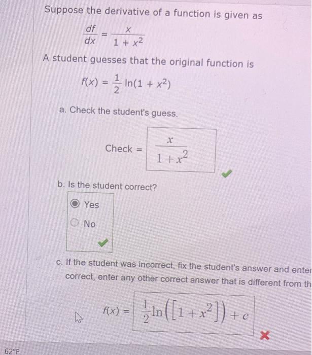 Solved Suppose the derivative of a function is given as | Chegg.com