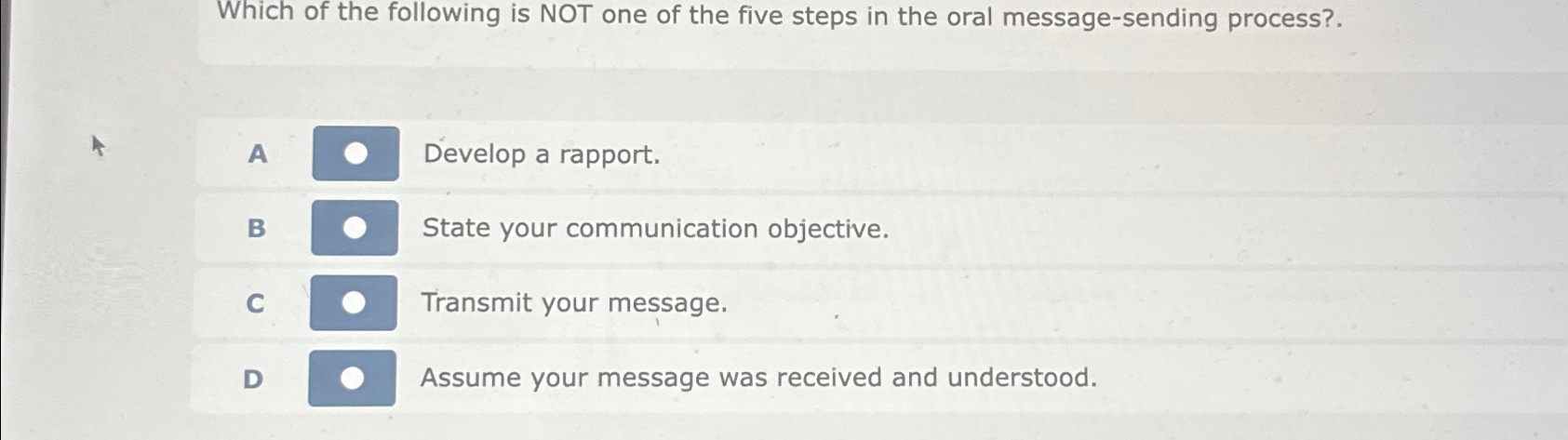 Solved Which of the following is NOT one of the five steps | Chegg.com
