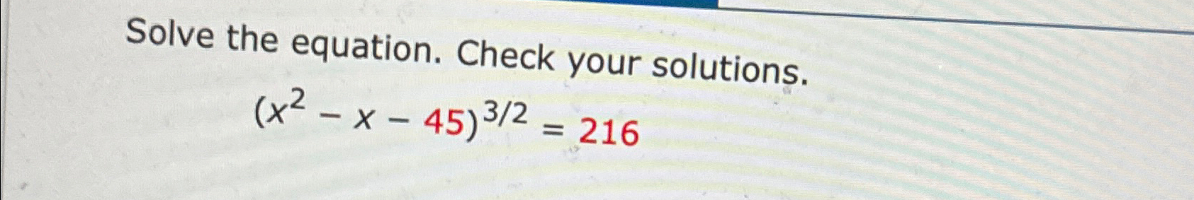 Solved Solve the equation. Check your | Chegg.com