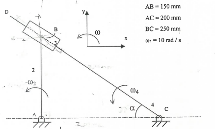 Solved Calculate the angular velocity ω4 ﻿and the sliding | Chegg.com