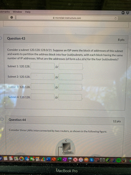Solved okmarks Window Help montclair instructure.com | Chegg.com