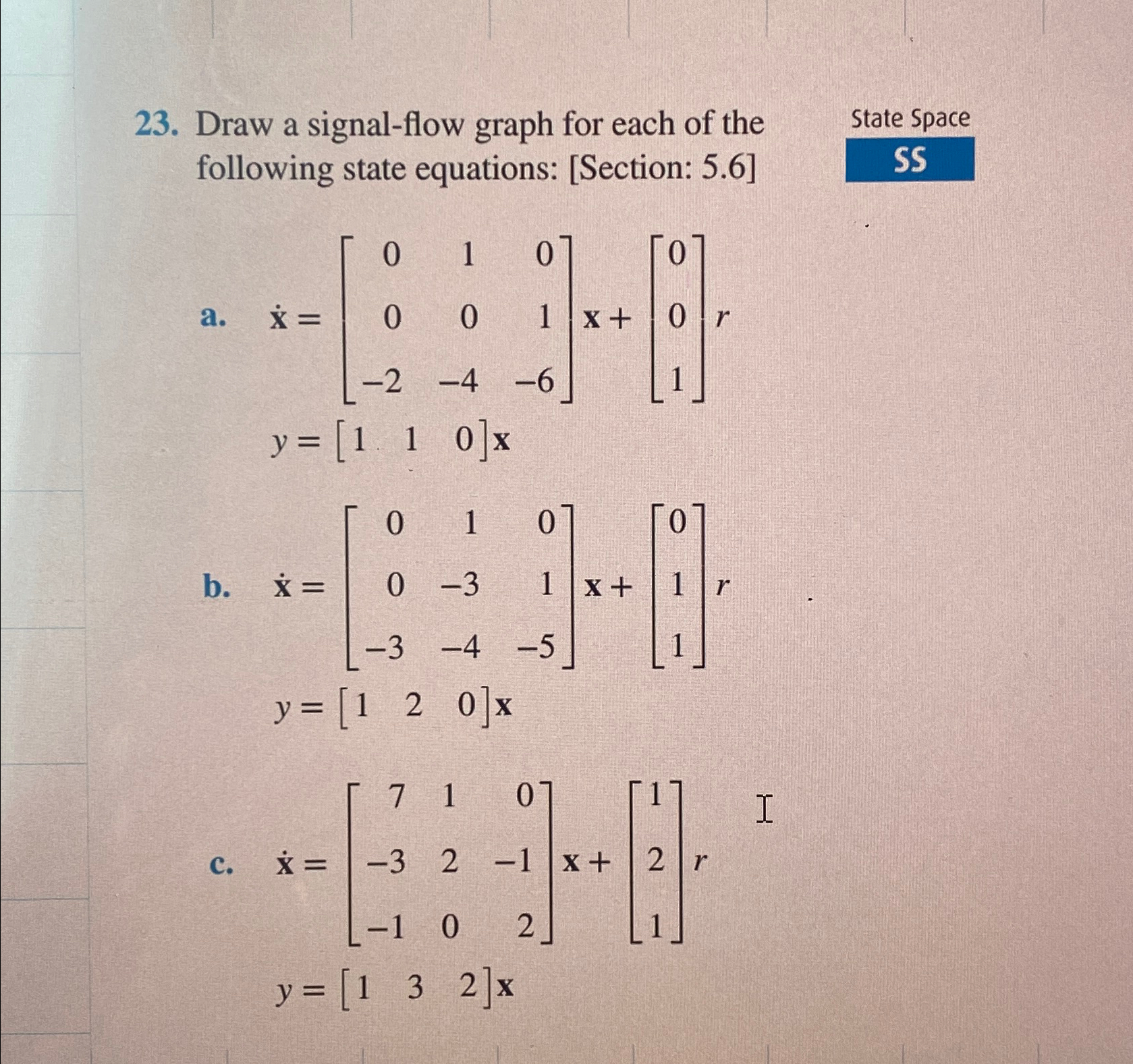 Draw a signal-flow graph for each of theState | Chegg.com