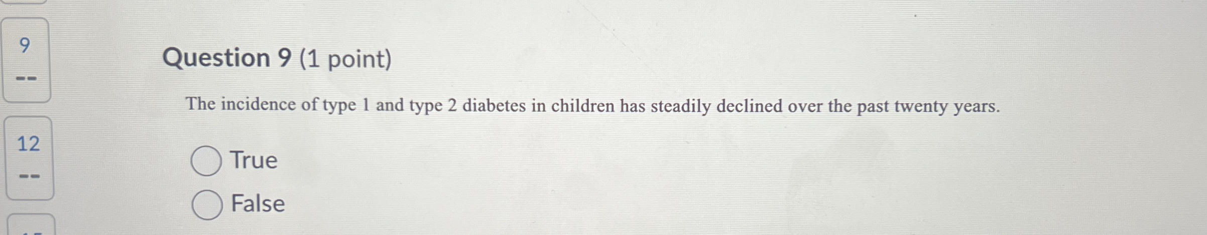Solved 9Question 9 (1 ﻿point)The incidence of type 1 ﻿and | Chegg.com