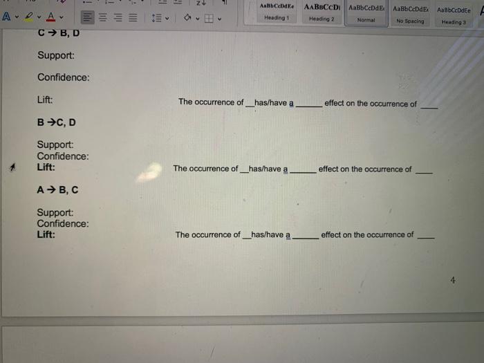 Solved given the table, what are the support, confidence and | Chegg.com