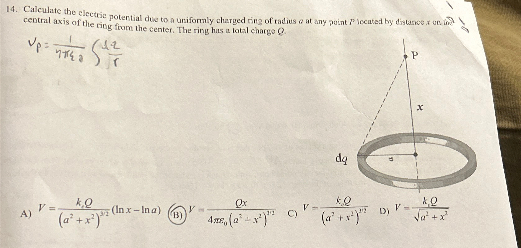 Solved Calculate the electric potential due to a uniformly | Chegg.com