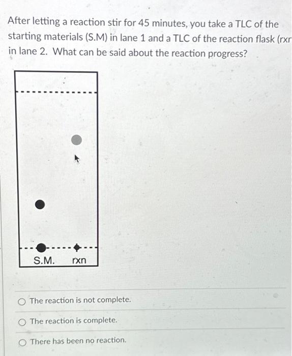 Solved After letting a reaction stir for 45 minutes, you | Chegg.com