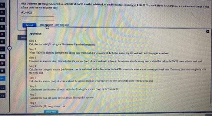 Solved TUTOR Buffer Solutions: Addition of Reagents What | Chegg.com