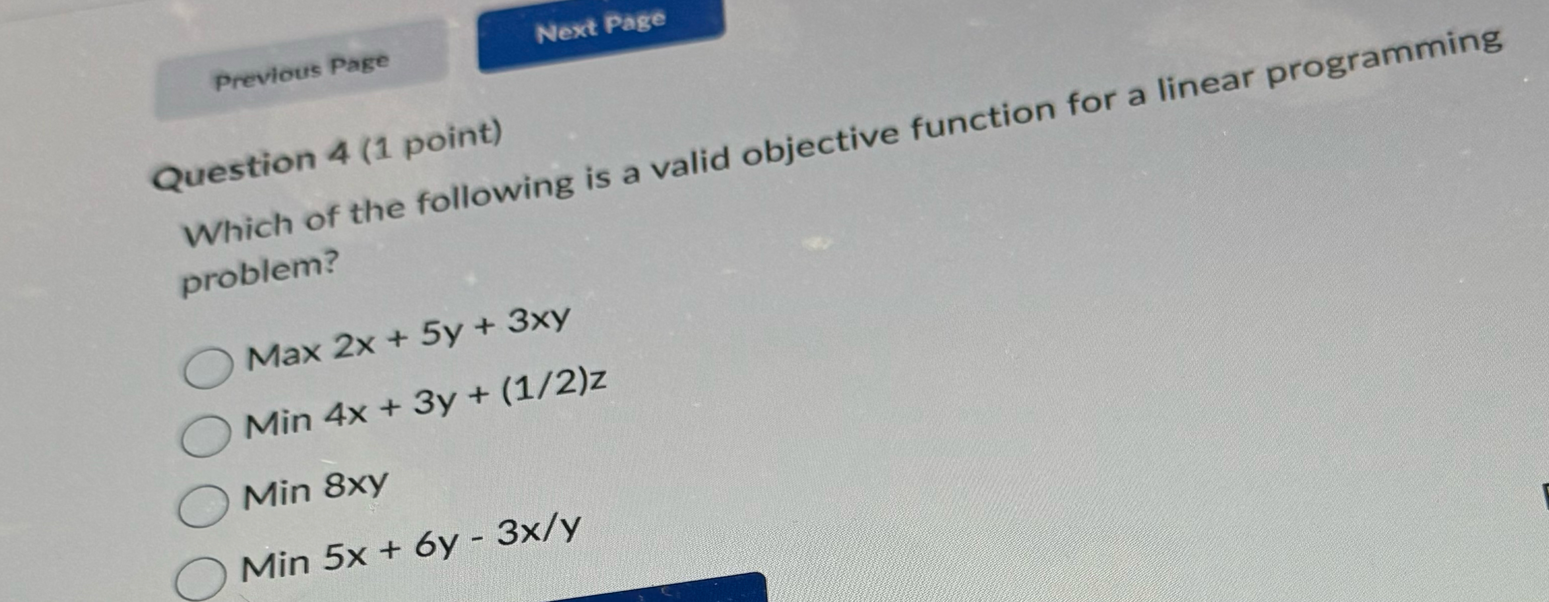 Solved Question 4 1 ﻿point Which Of The Following Is A