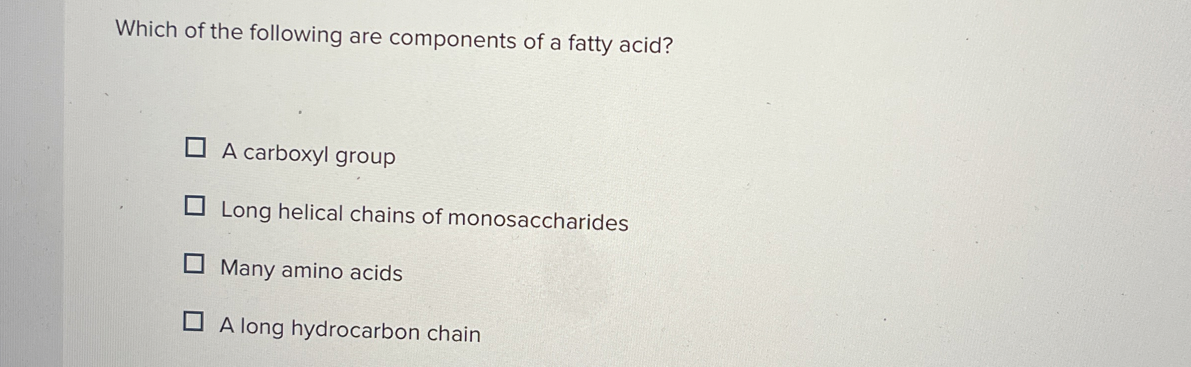 Solved Which of the following are components of a fatty | Chegg.com