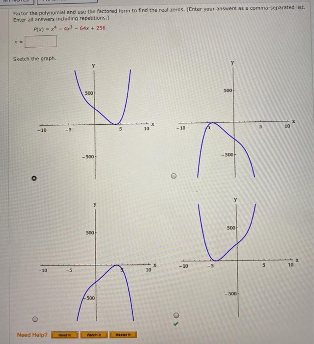 Solved Factor the polynomial and use the factored form to | Chegg.com