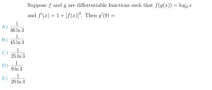 Solved Suppose f and g are differentiable functions such | Chegg.com