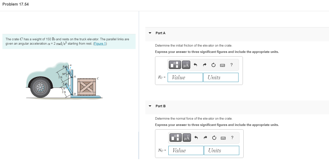 Solved Problem 17.54 ﻿The crate \( ﻿C \) ﻿has a weight of | Chegg.com