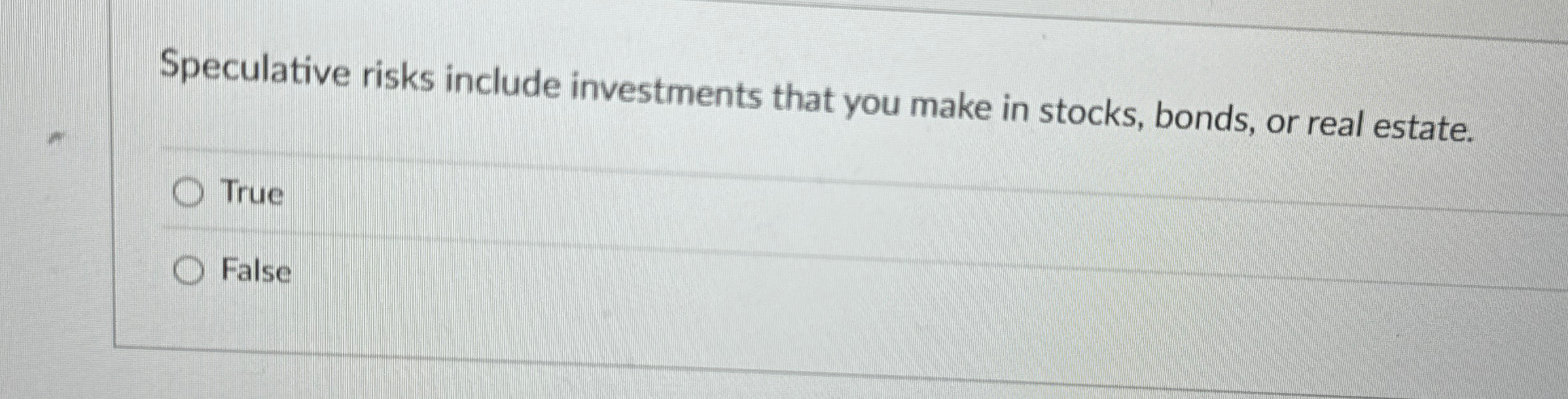 High Quality SOLUTION Speculative risks include investments that you ...