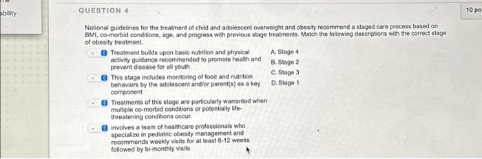 Solved ability QUESTION 4 National guidelines for the | Chegg.com