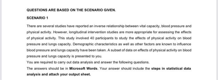 Solved QUESTIONS ARE BASED ON THE SCENARIO GIVEN. SCENARIO 1 | Chegg.com