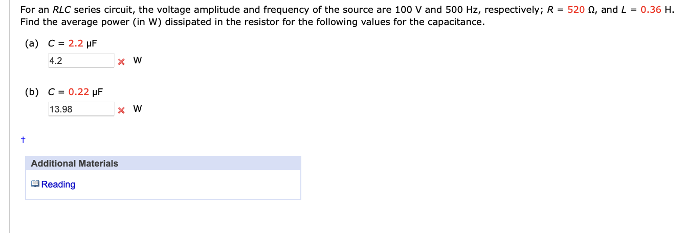 Solved For an RLC ﻿series circuit, the voltage amplitude and | Chegg.com