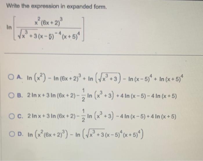 Solved Write the expression in expanded form. | Chegg.com